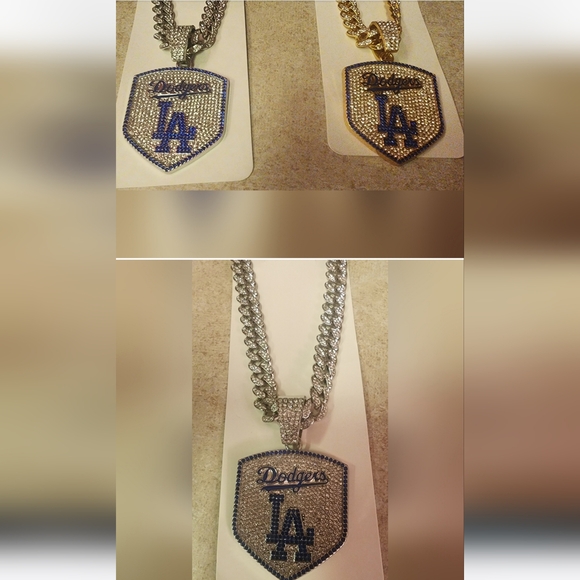 Accessories | New La Dodgers Baseball Iced Cuban Chain Necklace 2 ...